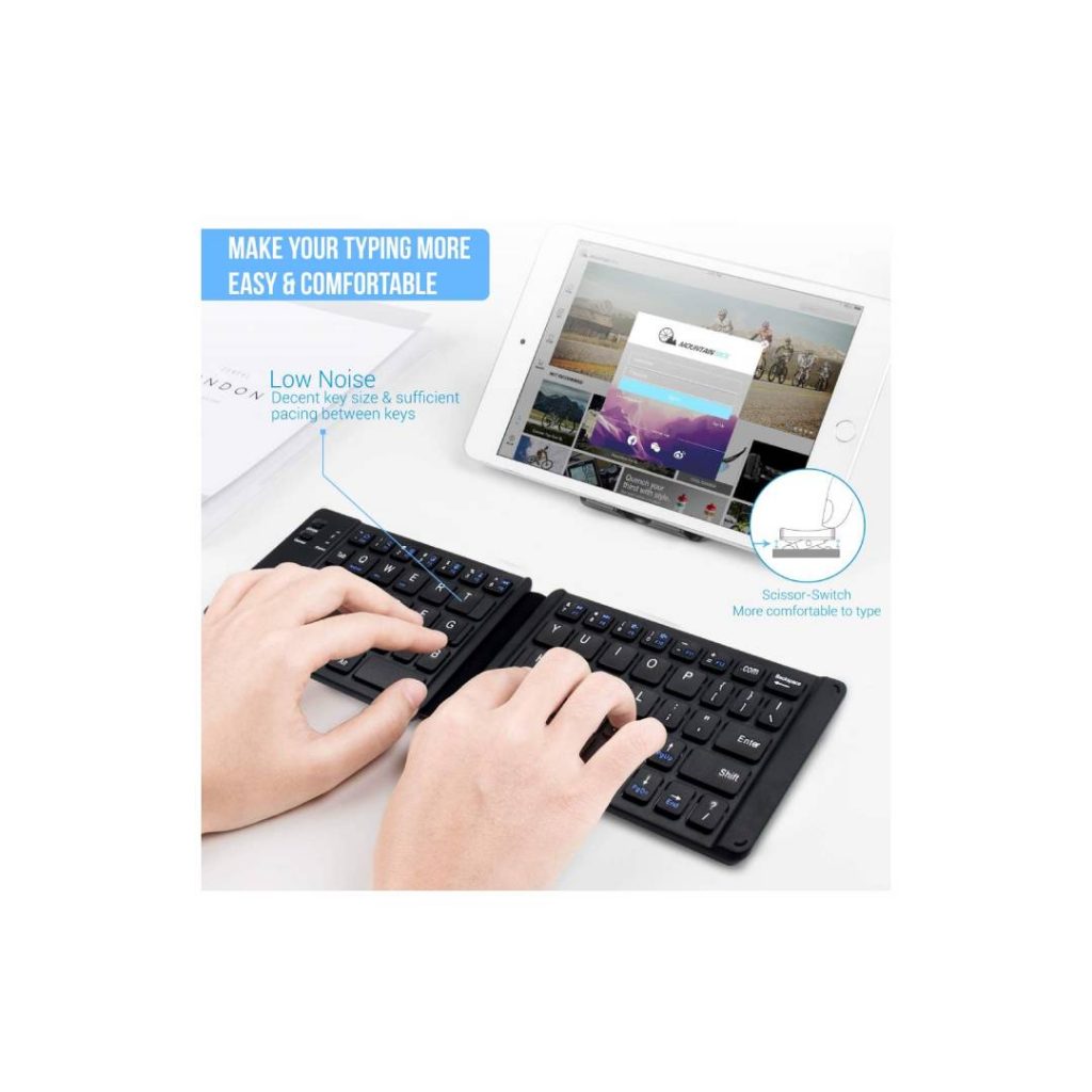 Buy Portronics POR-973 Chicklet Wireless Rechargeable Foldable Keyboard ...